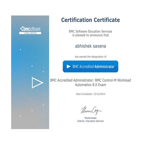 BMC Certificate | PDF