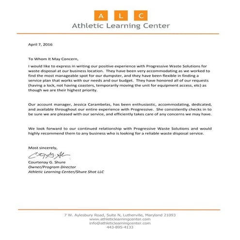 Athletic Learning Center Letter (1) | PDF