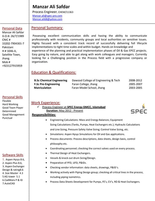 Ali Raza's CV | PDF