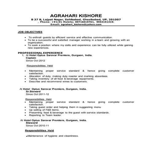 kishore resume | DOC