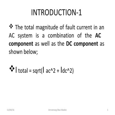 DC Component of Fault Current | PPT