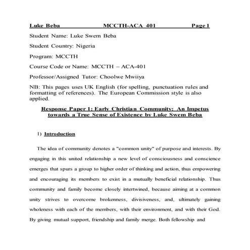 Fr LS Beba Community | DOCX