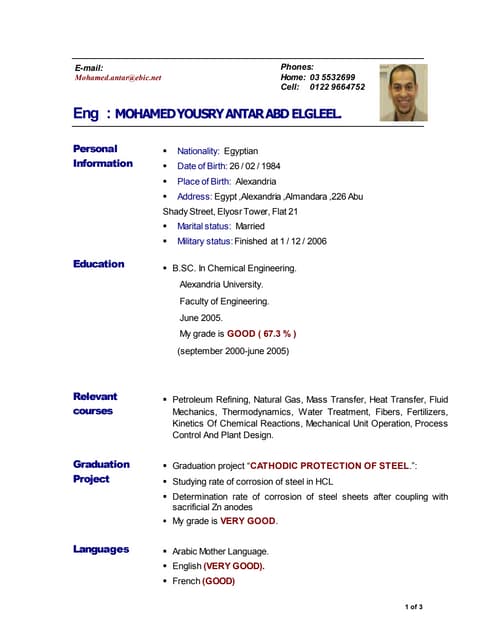 Mohamed Yousry Resume | PDF Mohamed Yousry Resume | PDF