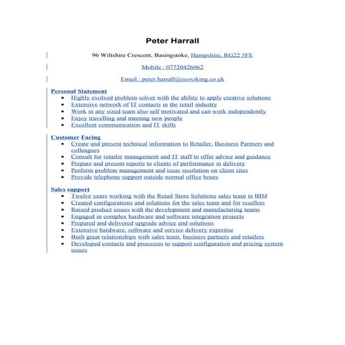 CV in English, Long Form | ODT