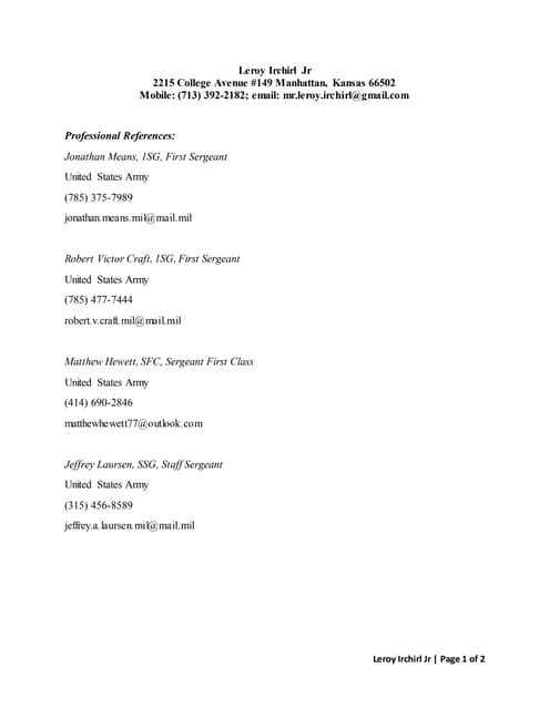 Tony Spurlin REFERENCES | PDF