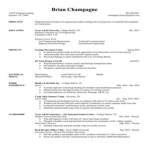 Brian Champagne Resume 2017 | PDF
