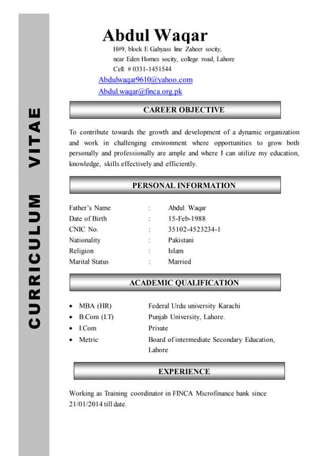 Kaleem Ullah CV | DOCX