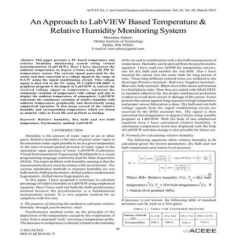 An Approach to LabVIEW Based Temperature & Relative Humidity Monitoring System | PDF
