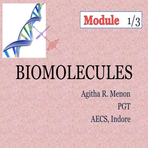 Chemistry of biomolecules for BS CHEMISTRY | PPT