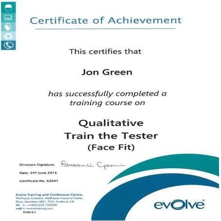 Jon Green Face Fit 24.6.14