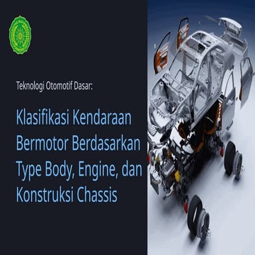 Klasifikasi kendaraan bermotor berdasarkan type body dan engine | PPTX