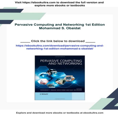 Pervasive Computing and Networking 1st Edition Mohammad S. Obaidat | PDF