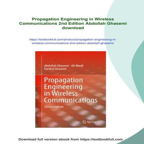 Propagation Engineering in Wireless Communications 2nd Edition Abdollah Ghasemi | PDF