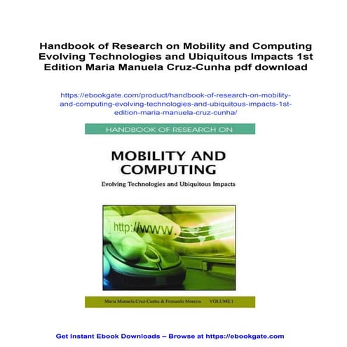 Handbook of Research on Mobility and Computing Evolving Technologies and Ubiquitous Impacts 1st ...