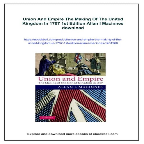 Union And Empire The Making Of The United Kingdom In 1707 1st Edition ...