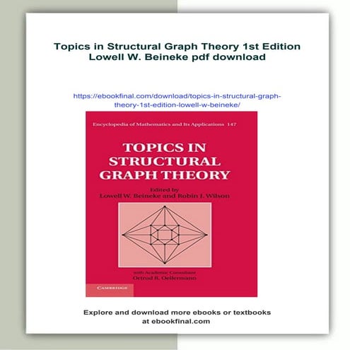 Topics in Structural Graph Theory 1st Edition Lowell W. Beineke | PDF