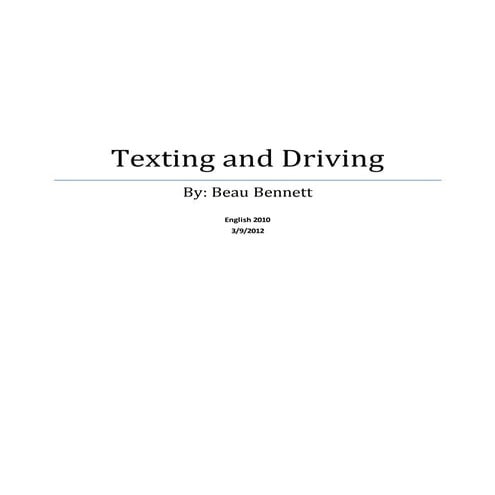Texting and driving | PPTX