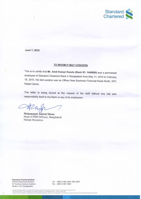 Job Experience certificate. | PDF