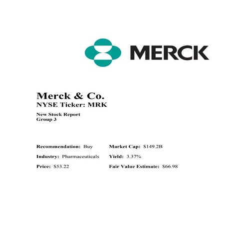 Merck Paper Securities and Protfolio Analysis | PDF