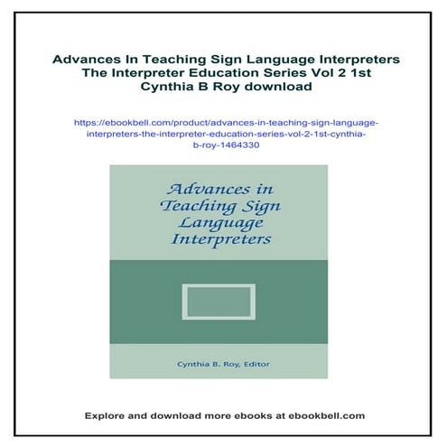 Advances In Teaching Sign Language Interpreters The Interpreter ...