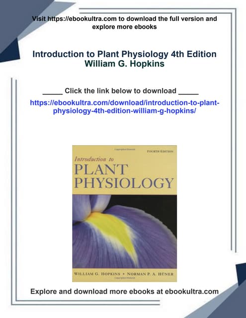 Plant Physiology | PPTX | Agriculture | Industries
