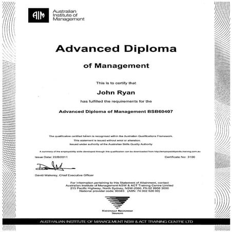 Advanced diploma | PDF