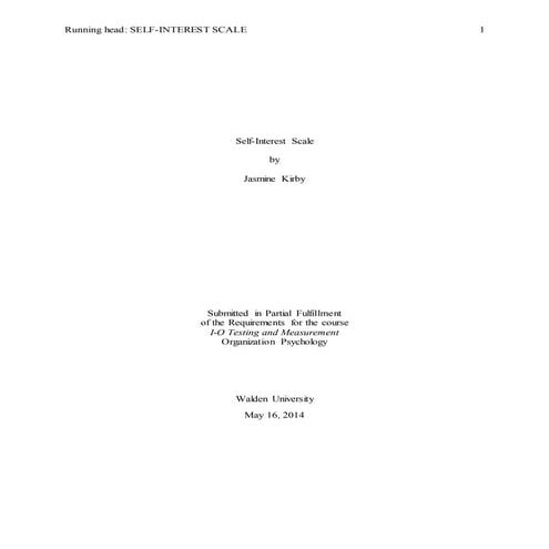 Self-Interest Scale | PDF