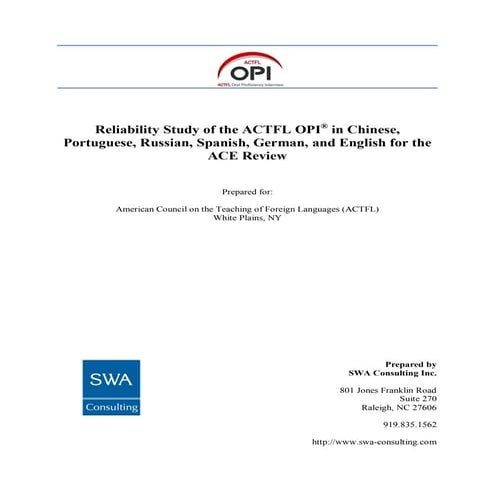actfl-opi-reliability-2012 | PDF
