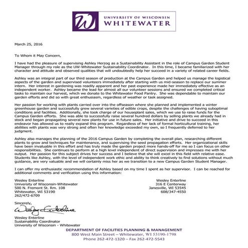 Reference Letter - Herzog Ashley | PDF