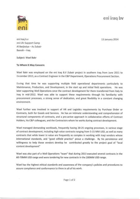 SEF -Dimitri Letter of recommendation Ameen | PDF