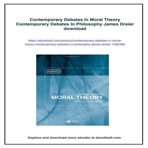 Contemporary Debates In Moral Theory Contemporary Debates In Philosophy ...