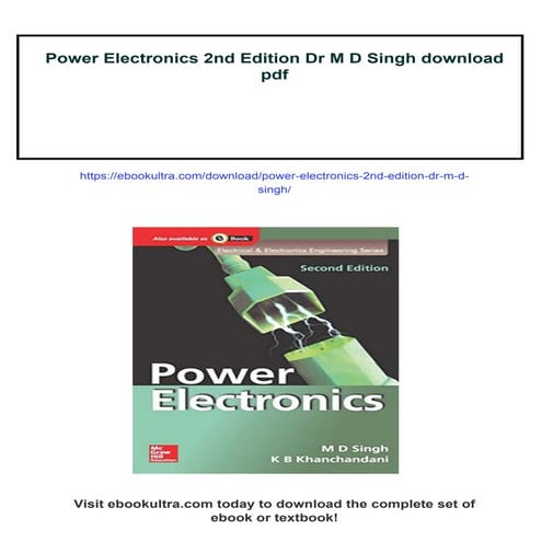Power Electronics 2nd Edition Dr M D Singh | PDF