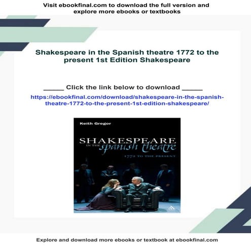 Shakespeare in the Spanish theatre 1772 to the present 1st Edition ...