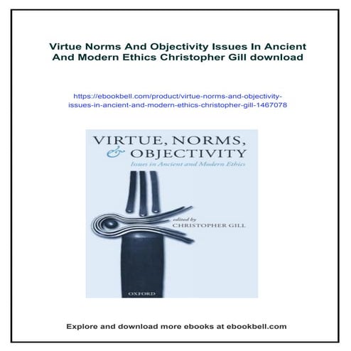 Virtue Norms And Objectivity Issues In Ancient And Modern Ethics ...
