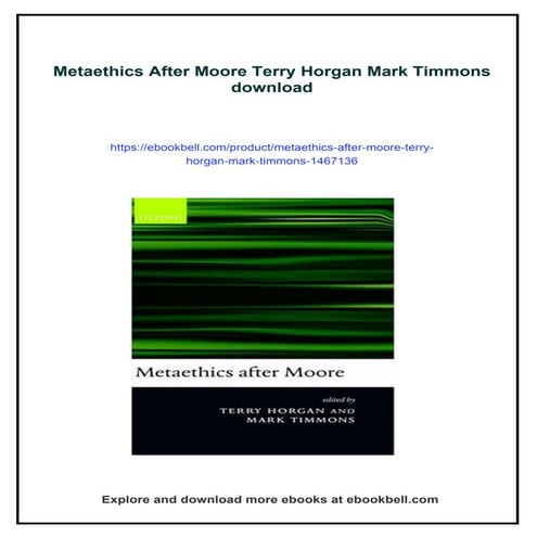 Metaethics After Moore Terry Horgan Mark Timmons | PDF