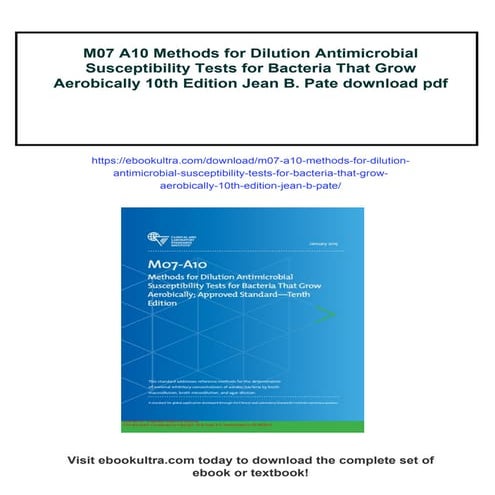 M07 A10 Methods for Dilution Antimicrobial Susceptibility Tests for ...