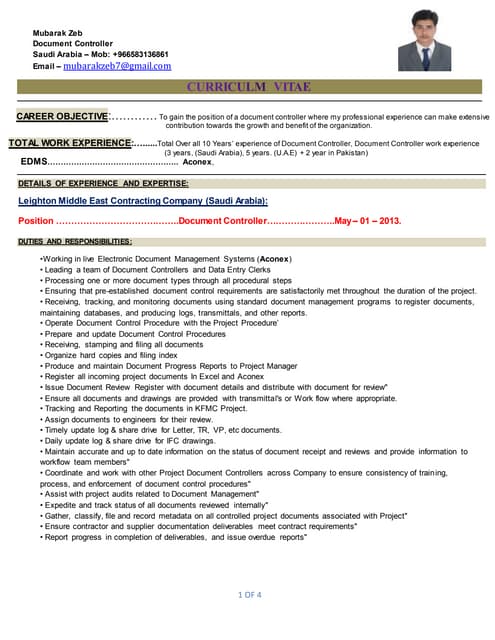 CV - Sr. Document Controller - Aconex - Passport - Mr. Satishkumar Brahmbhatt - Nov 2015 | DOCX ...