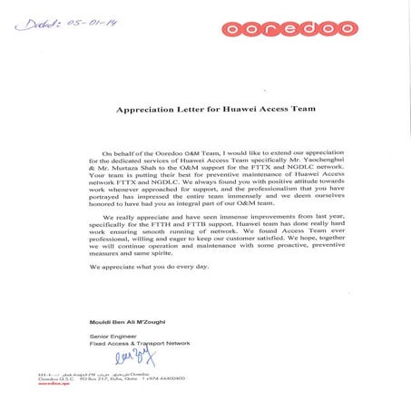 Appreciation Letter(Access Network) | PDF
