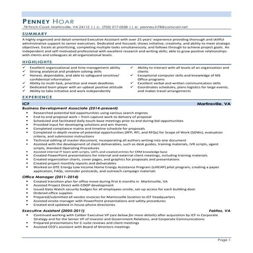 Executive Assistant Resume | PDF