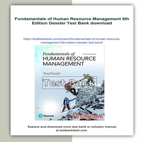Fundamentals of Human Resource Management 5th Edition Dessler Test Bank ...