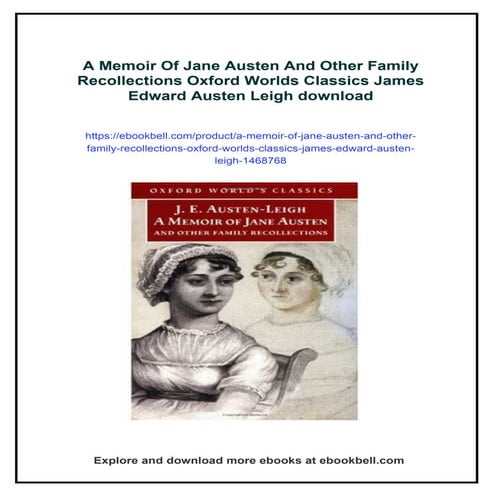 A Memoir Of Jane Austen And Other Family Recollections Oxford Worlds ...