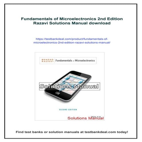 Fundamentals of Microelectronics 2nd Edition Razavi Solutions Manual | PDF