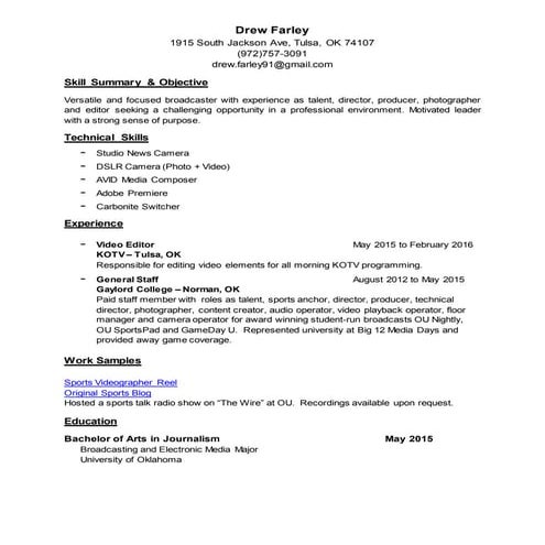 Farley Résumé | DOCX