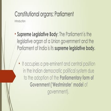 composition of the indian parliament powerpoint presentation | PPTX