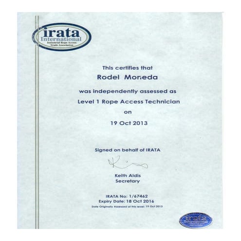 IRATA ROPE ACCESS L1 | PDF