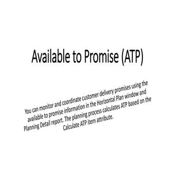 Available to Promise (ATP) | PPTX