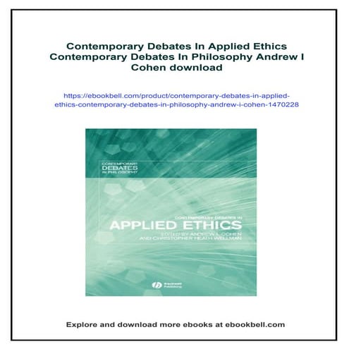 Contemporary Debates In Applied Ethics Contemporary Debates In ...