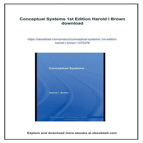 Conceptual Systems 1st Edition Harold I Brown | PDF