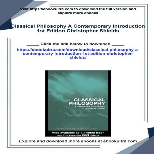 Classical Philosophy A Contemporary Introduction 1st Edition ...