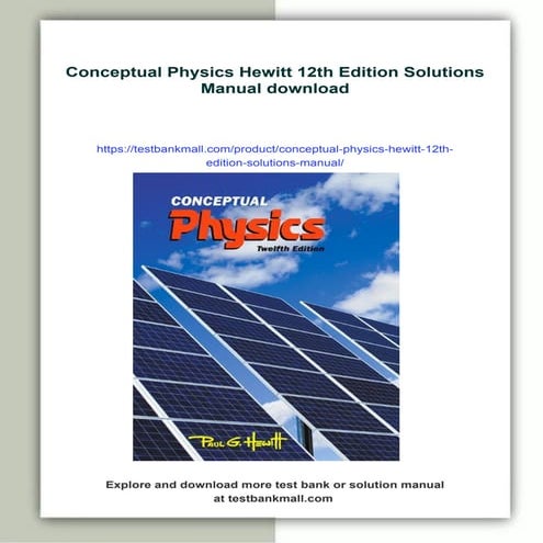 Conceptual Physics Hewitt 12th Edition Solutions Manual | PDF